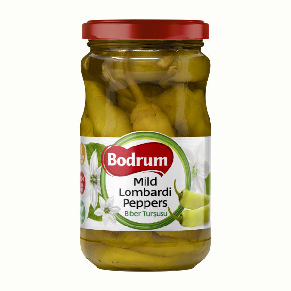 Bodrum Pickled Mild Lombardi Peppers 300g | Sweet & Crunchy | Buy Online